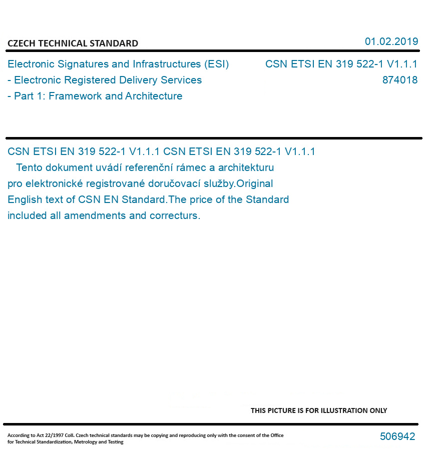 CSN ETSI EN 319 522-1 V1.1.1 - Electronic Signatures and ...