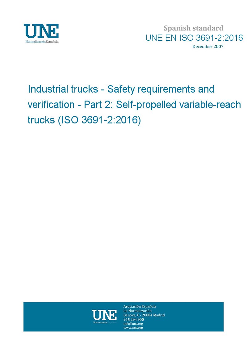 UNE EN ISO 3691-2:2016 Industrial trucks - Safety requirements and verification - Part 2: Self ...