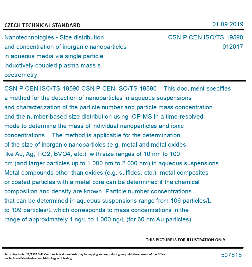 CSN P CEN ISO/TS 19590 - Nanotechnologies - Size distribution and ...