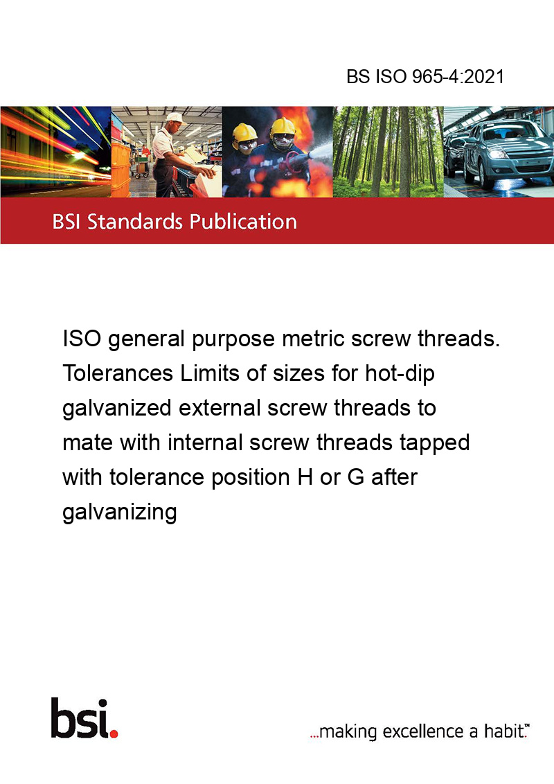 BS ISO 965-4:2021 ISO general purpose metric screw threads. Tolerances Limits of sizes for hot ...