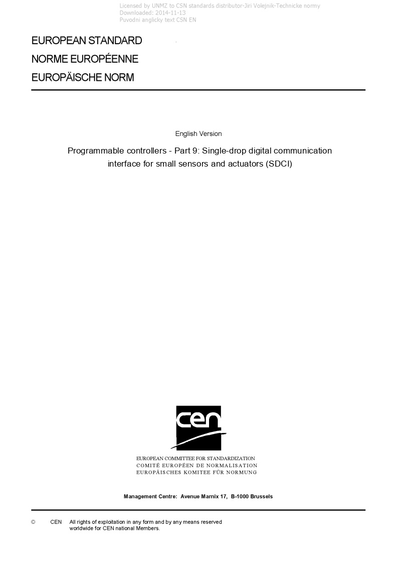 EN 61131-9 - European Standards