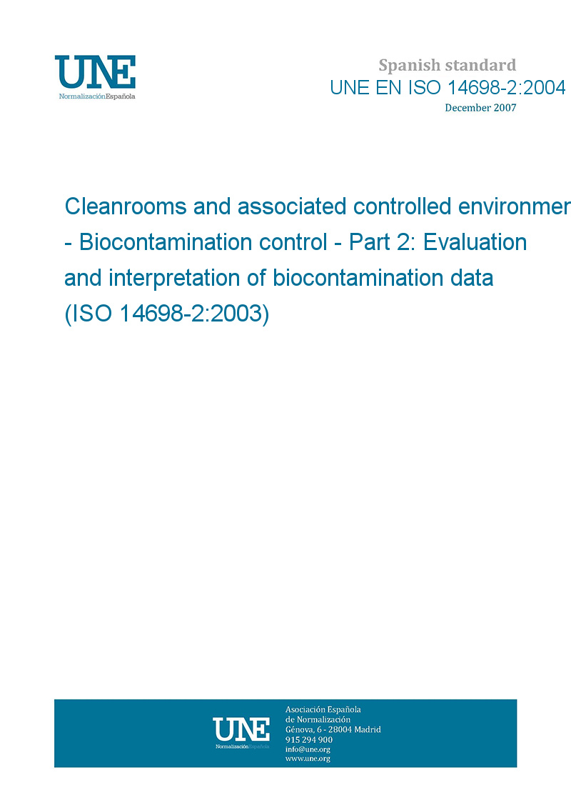 UNE EN ISO 14698-2:2004 Cleanrooms and associated controlled ...