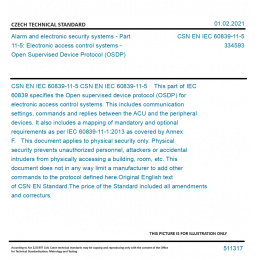 CSN EN IEC 60839-11-5 - Alarm and electronic security systems - Part 11-5: Electronic access ...