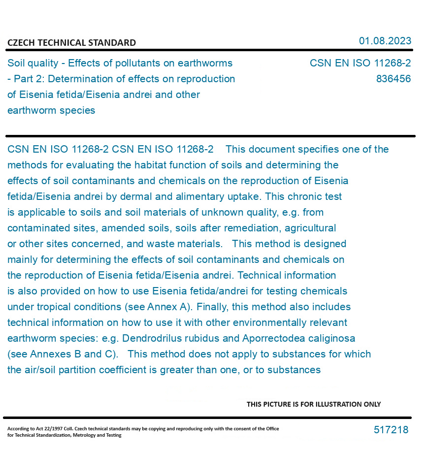 CSN EN ISO 11268-2 - Soil quality - Effects of pollutants on earthworms ...