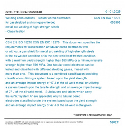 CSN EN ISO 18276 - Welding consumables - Tubular cored electrodes for ...