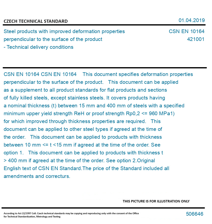 CSN EN 10164 - Steel products with improved deformation properties ...