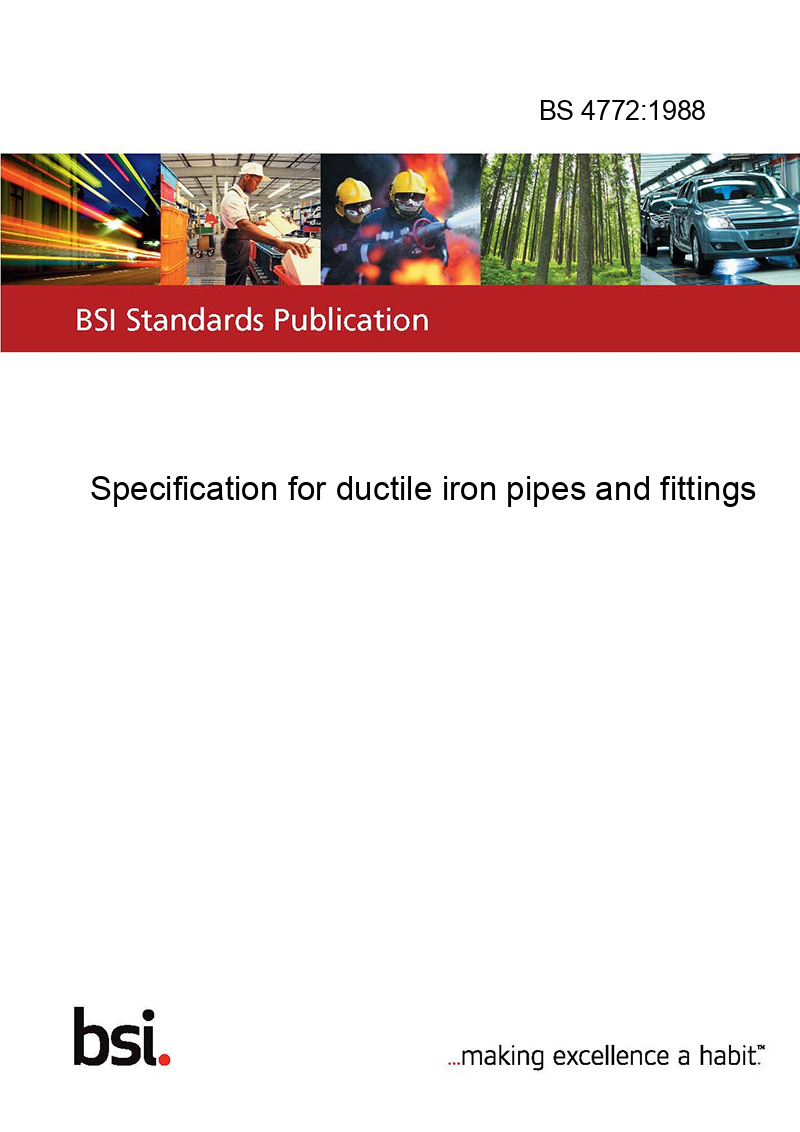 BS 4772:1988 Specification for ductile iron pipes and fittings