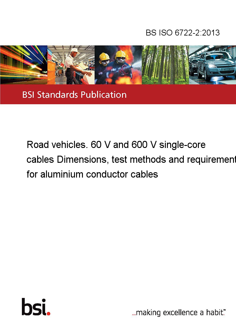 BS ISO 6722-2:2013 Road vehicles. 60 V and 600 V single-core cables ...