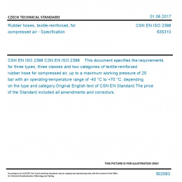 CSN EN ISO 2398 - Rubber hoses, textile-reinforced, for compressed air ...