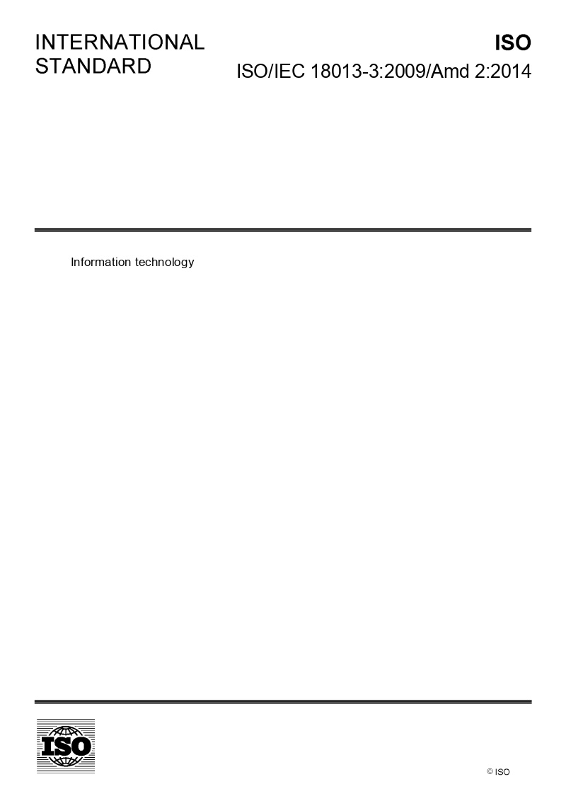 ISO/IEC 18013-3:2009/Amd 2:2014