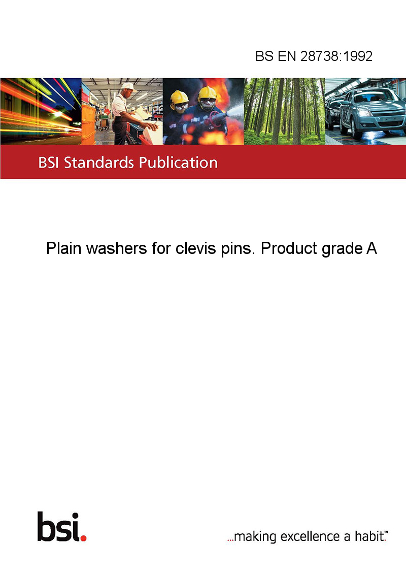 BS EN 28738:1992 Plain washers for clevis pins. Product grade A