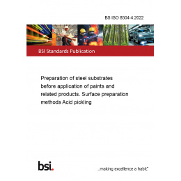 BS ISO 8504-4:2022 Preparation of steel substrates before application ...