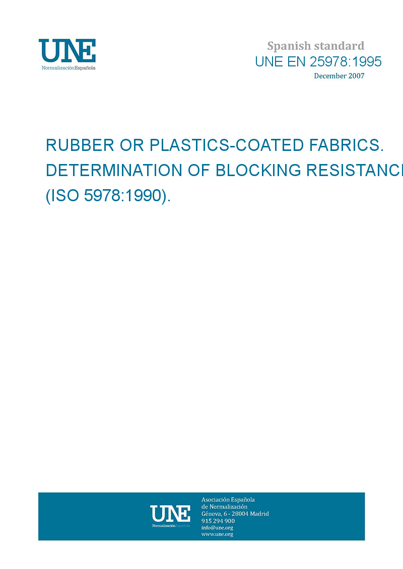 UNE EN 25978:1995 Rubber- or plastics-coated fabrics - Determination of ...
