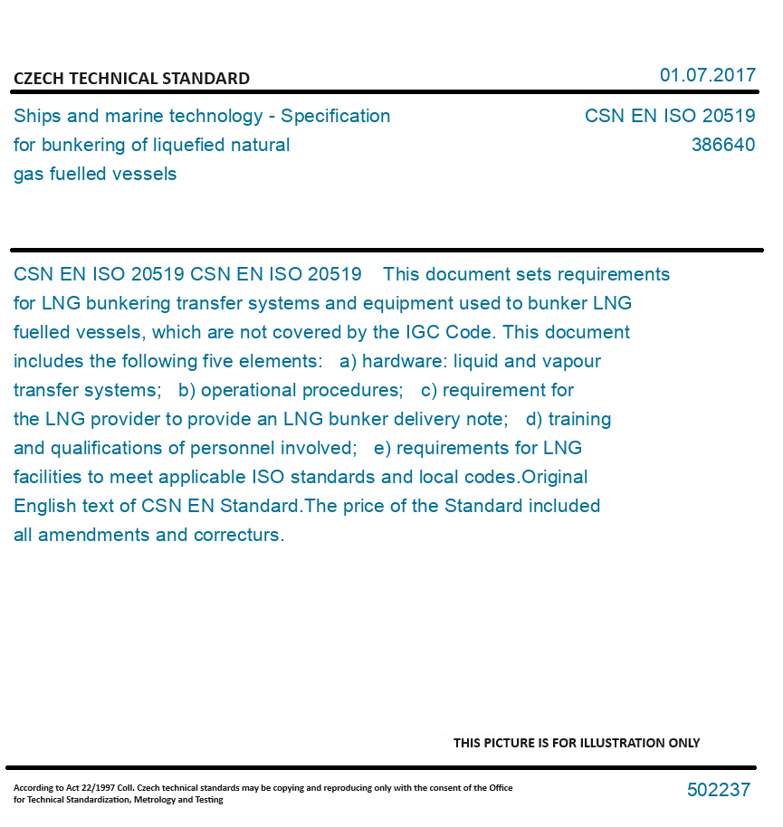 CSN EN ISO 20519 - Ships and marine technology - Specification for ...