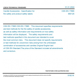 CSN EN 17885 - Candle Accessories - Specification for fire safety and ...