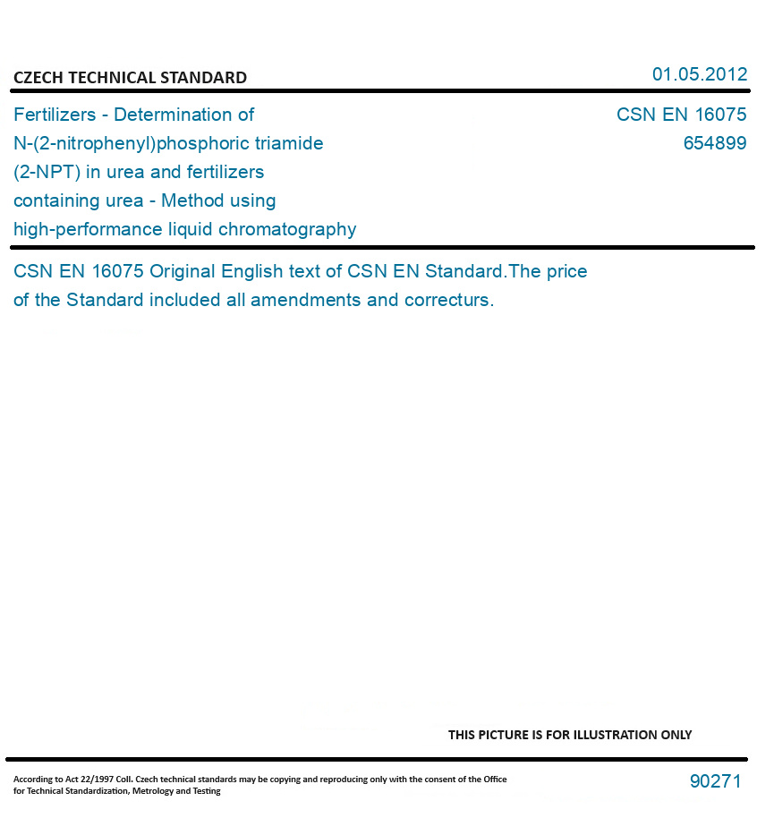 CSN EN 16075 - Fertilizers - Determination of N-(2-nitrophenyl ...
