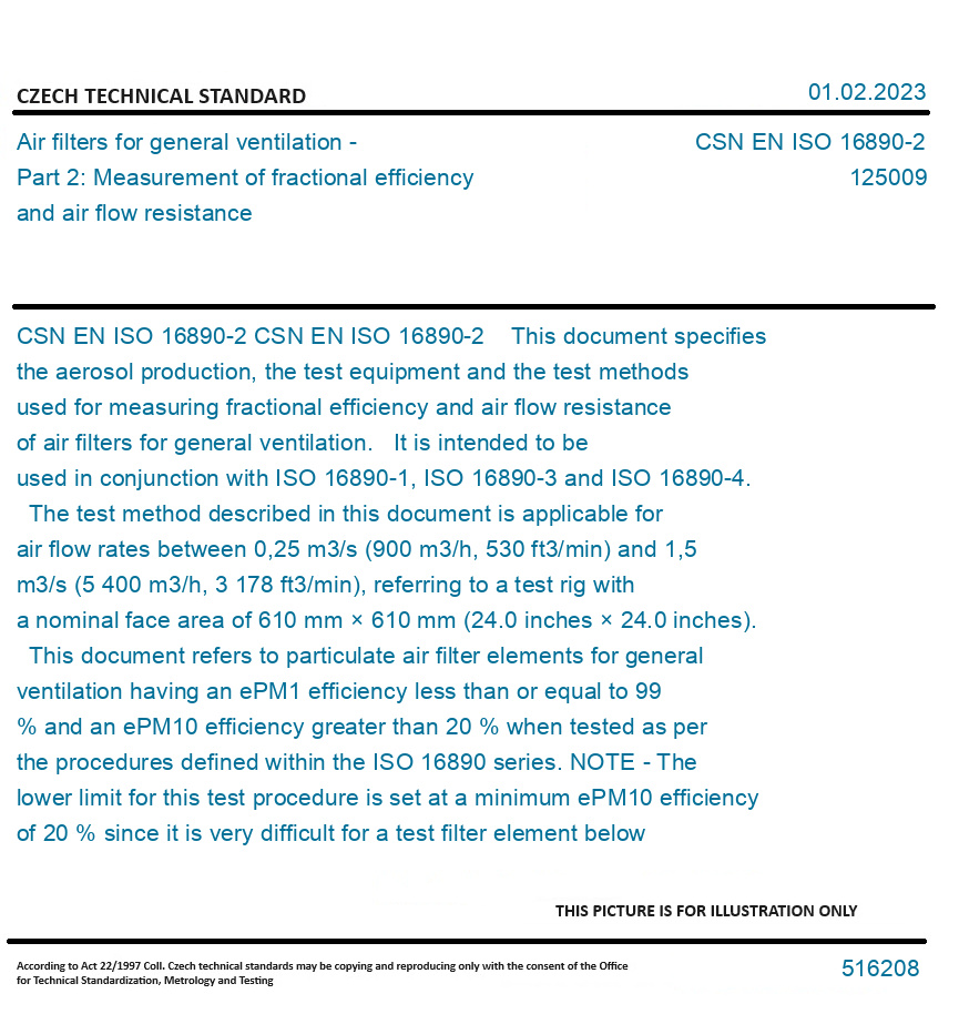 CSN EN ISO 16890-2 - Air filters for general ventilation - Part 2 ...
