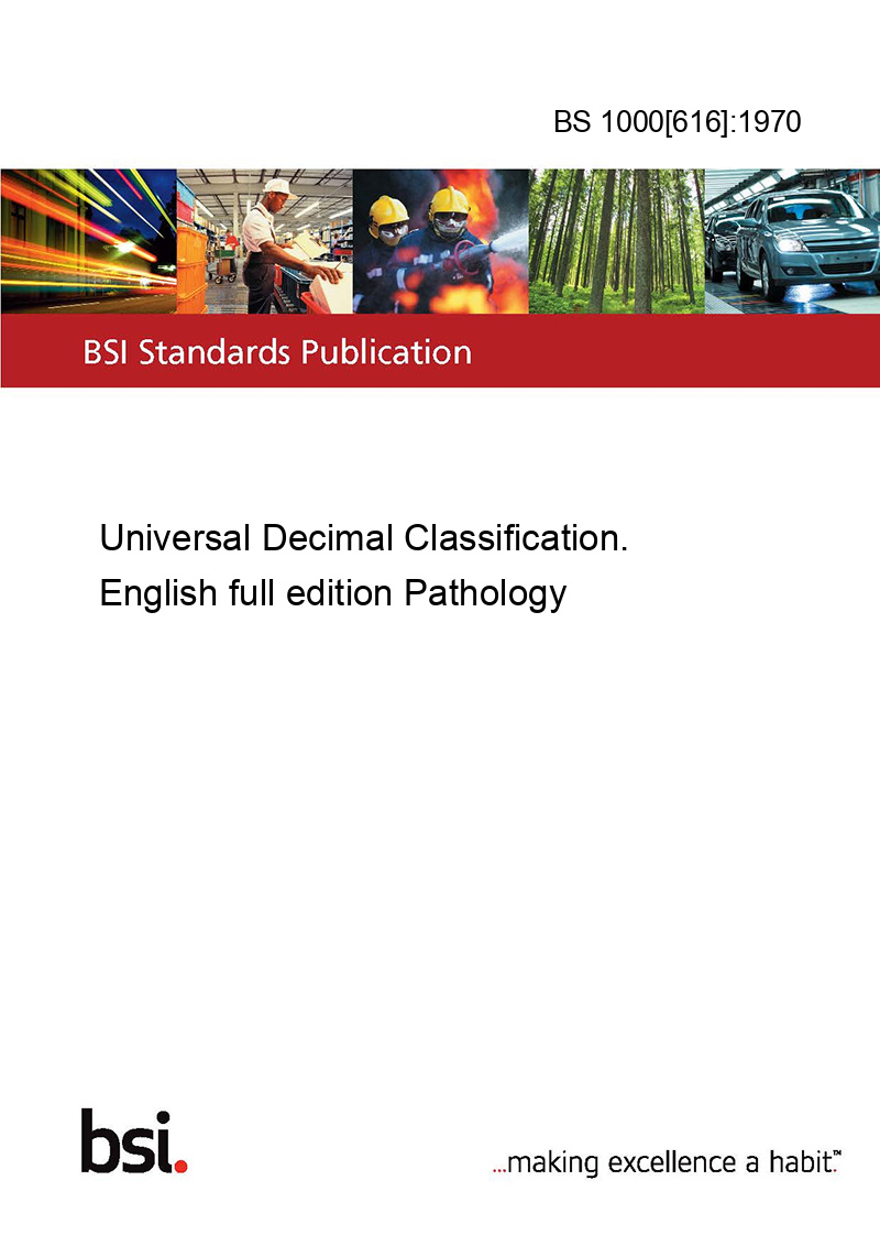 BS 1000[616]:1970 Universal Decimal Classification. English full ...