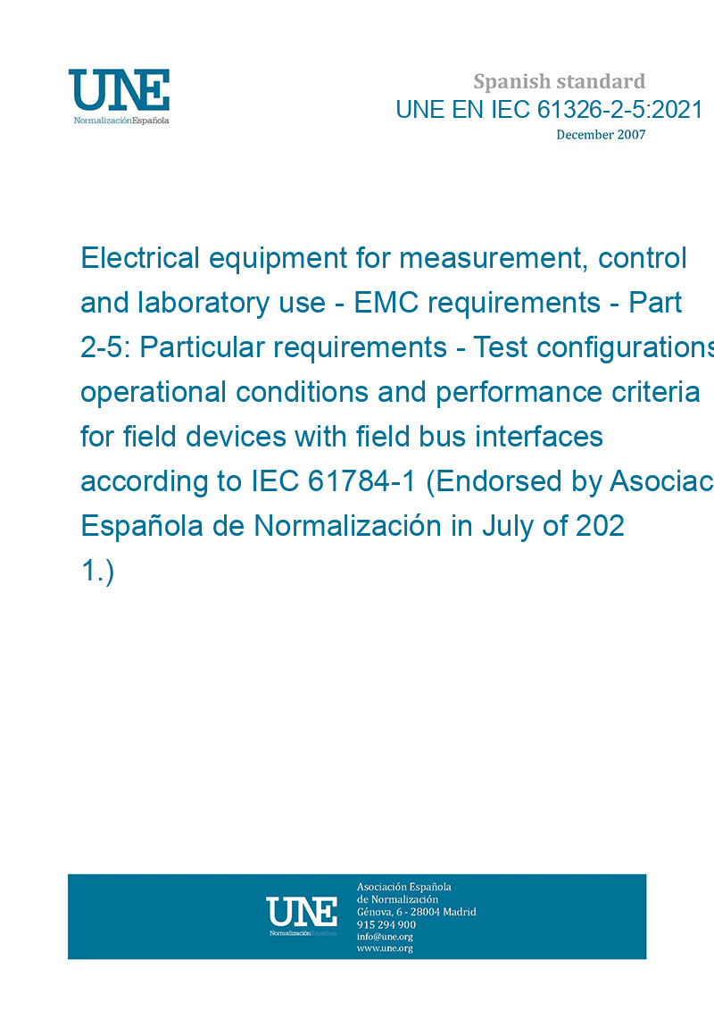 UNE EN IEC 61326-2-5:2021 Electrical equipment for measurement, control ...