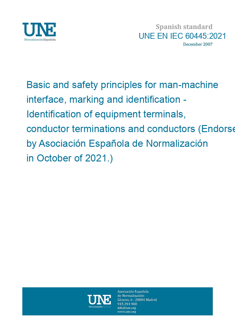 UNE EN IEC 60445:2021 Basic and safety principles for man-machine ...