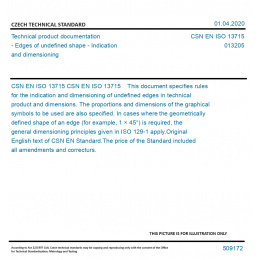 CSN EN ISO 13715 - Technical product documentation - Edges of undefined shape - Indication and ...