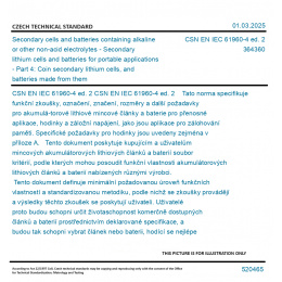 CSN EN IEC 61960-4 ed. 2 - Secondary cells and batteries containing ...