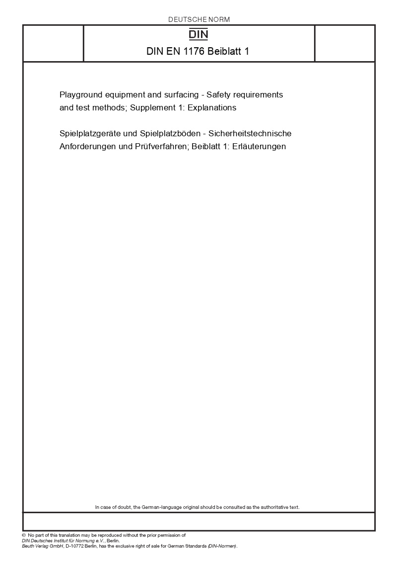 DIN EN 1176 Beiblatt 1