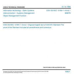 CSN ISO/IEC 10164-1 +Amd.1 - Information technology - Open Systems Interconnection - Systems ...