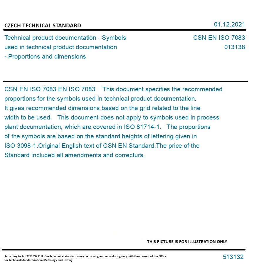 CSN EN ISO 7083 - Technical product documentation - Symbols used in technical product ...