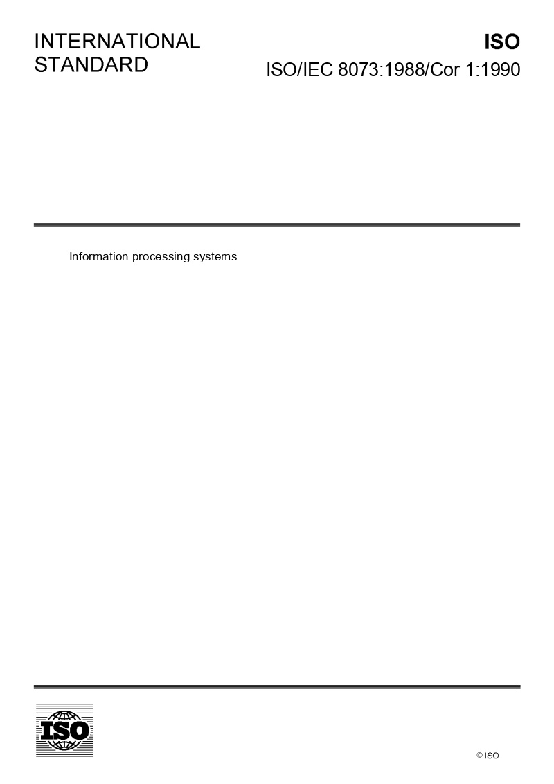 ISO/IEC 8073:1988/Cor 1:1990