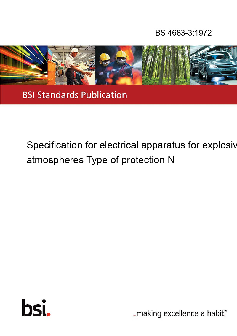 BS 4683-3:1972 Specification for electrical apparatus for explosive ...