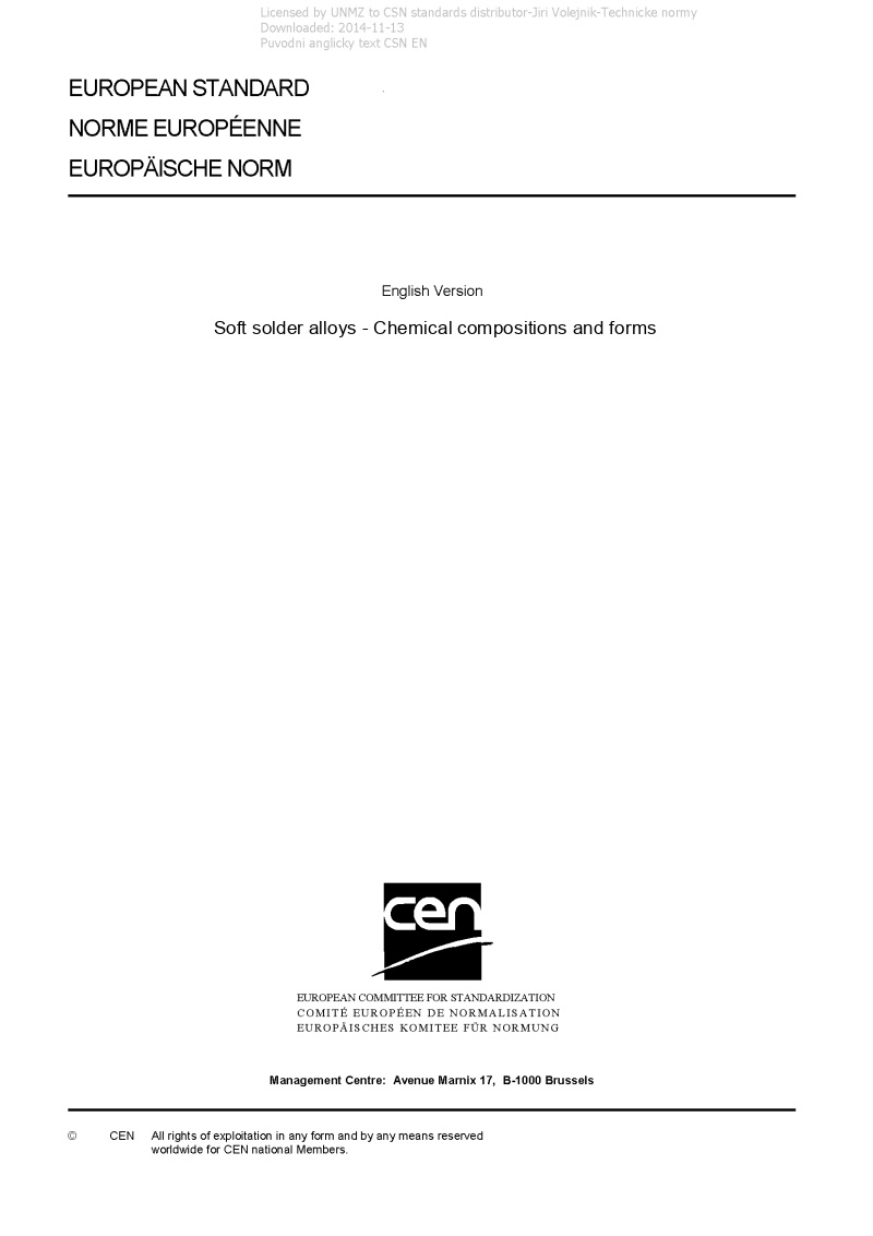 EN ISO 9453 - European Standards