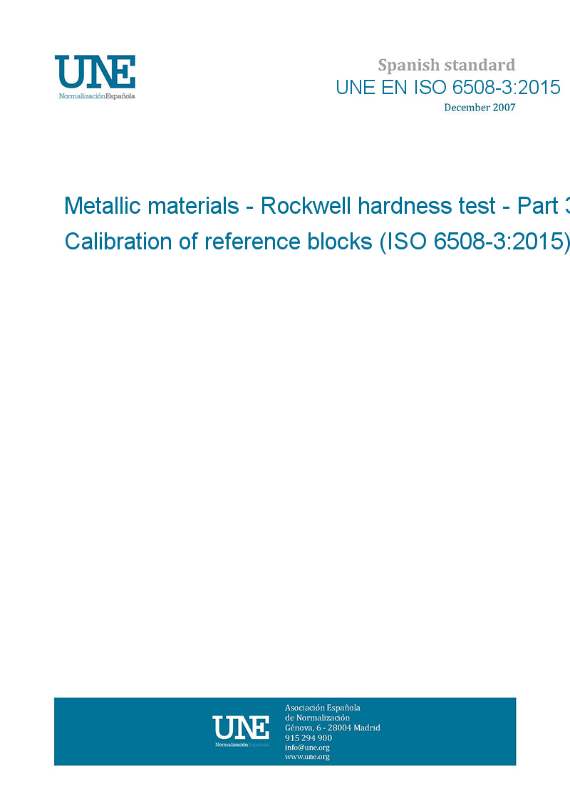 UNE EN ISO 6508-3:2015 Metallic materials - Rockwell hardness test ...