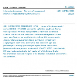 CSN ISO/IEC 10733 - Information technology - Elements of management information related to the ...