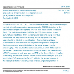 CSN EN 17362 - Animal feeding stuffs: Methods of sampling and analysis ...