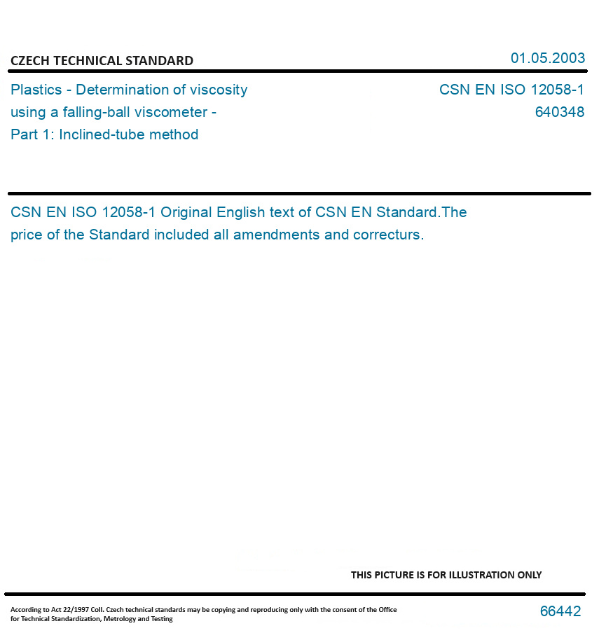 CSN EN ISO 12058-1 - Plastics - Determination of viscosity using a ...