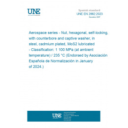 UNE EN 2882:2023 Aerospace series - Nut, hexagonal, self-locking, with ...