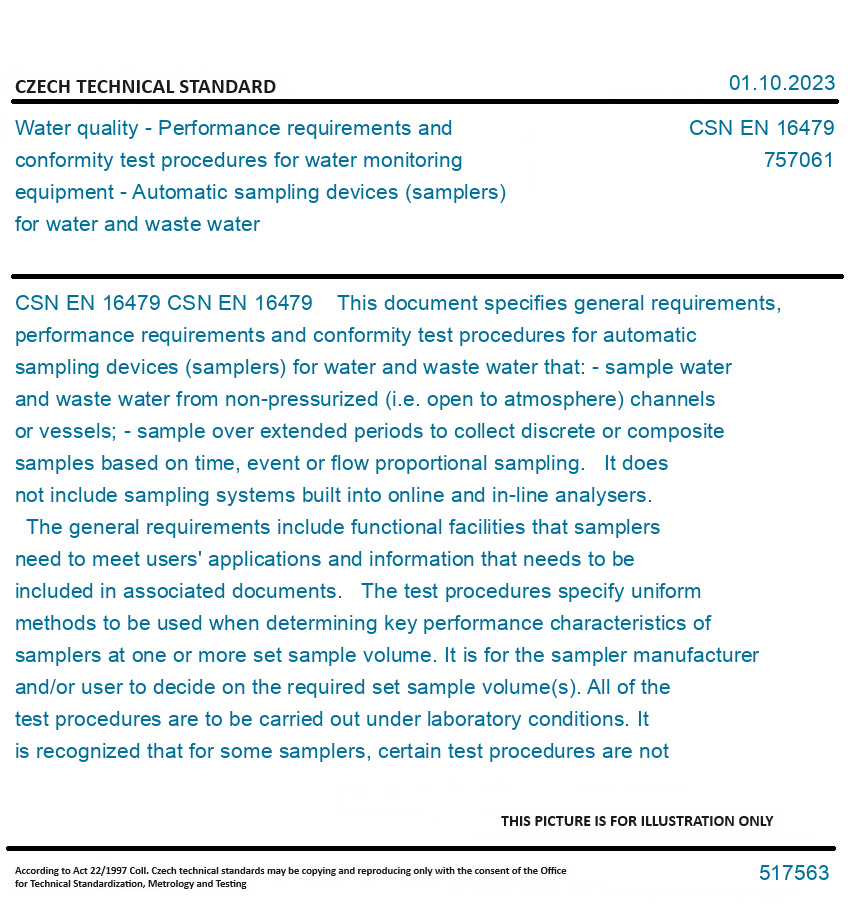 CSN EN 16479 - Water quality - Performance requirements and conformity ...